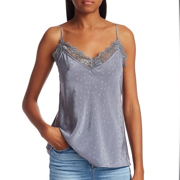 PAIGE | Tops | Paige Lace Trim Star Cami Cicely Lace Cami Top Blue ...